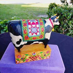 Jim Shore | Art | Heartwood Creek Jim Shore Patchwork Cow Figure 203 6 ...